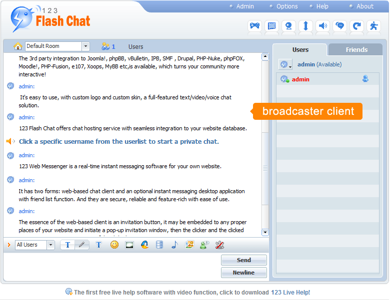123 Flash Chat Version 9.4 Demo